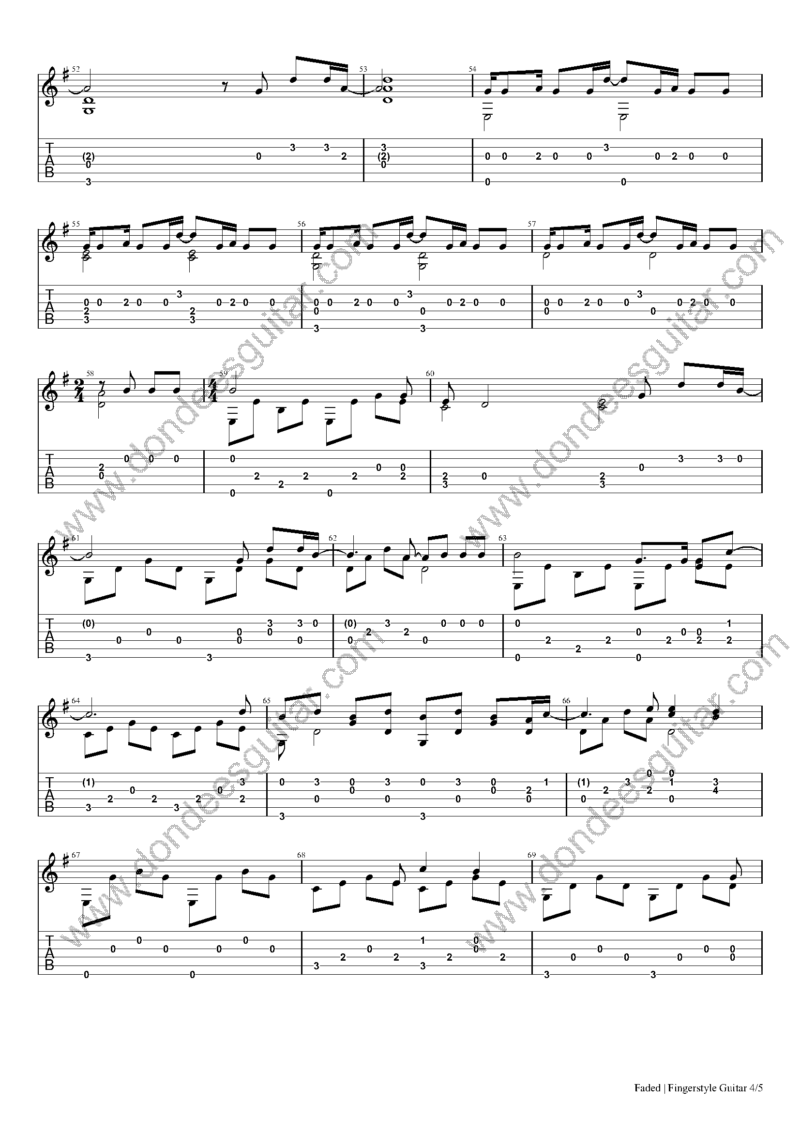 Faded Fingerstyle Tabs - Alan Walker | Dondee's Guitar Faded Fingerstyle Tabs - Alan Walker | Dondee's Guitar