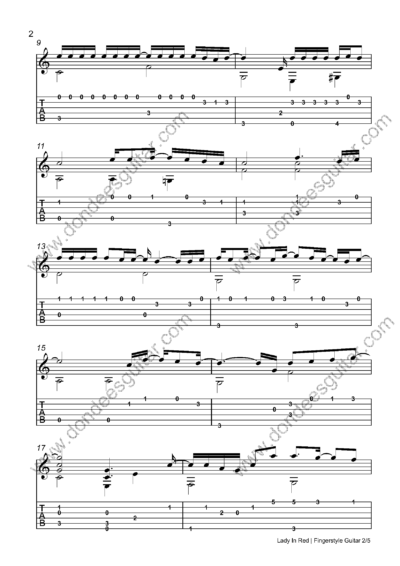 Lady In Red Fingerstyle Tabs - Chris DeBurgh | Dondee's Guitar