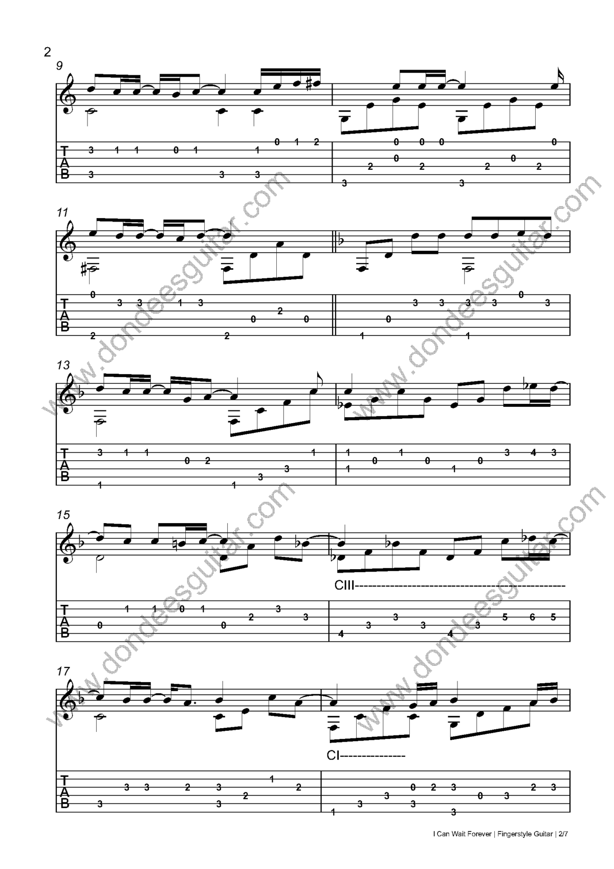 I Can Wait Forever Fingerstyle Tabs - Air Supply | Dondee's Guitar