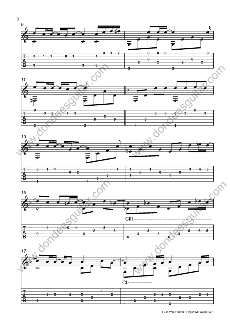I Can Wait Forever Fingerstyle Tabs - Air Supply | Dondee's Guitar