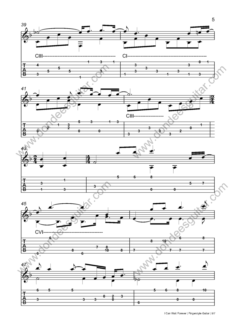 I Can Wait Forever Fingerstyle Tabs - Air Supply | Dondee's Guitar