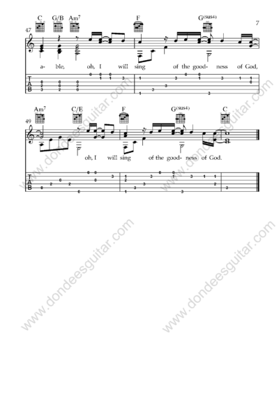 Goodness Of God Fingerstyle Guitar Tabs - Dondees Guitar